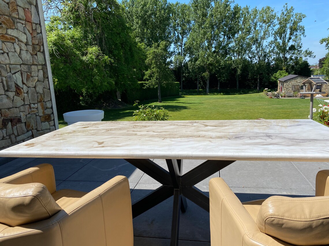 Resin Art Dining Table. Custom Made With Pouring Techniques. - Etsy