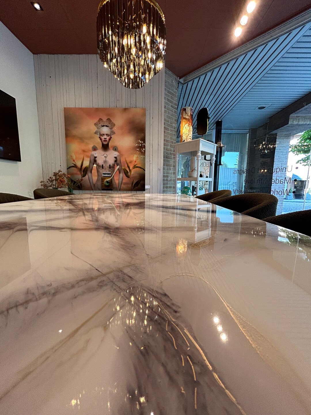 Made to Order Epoxy Navy Blue and Gold Marble Art Create Your - Etsy