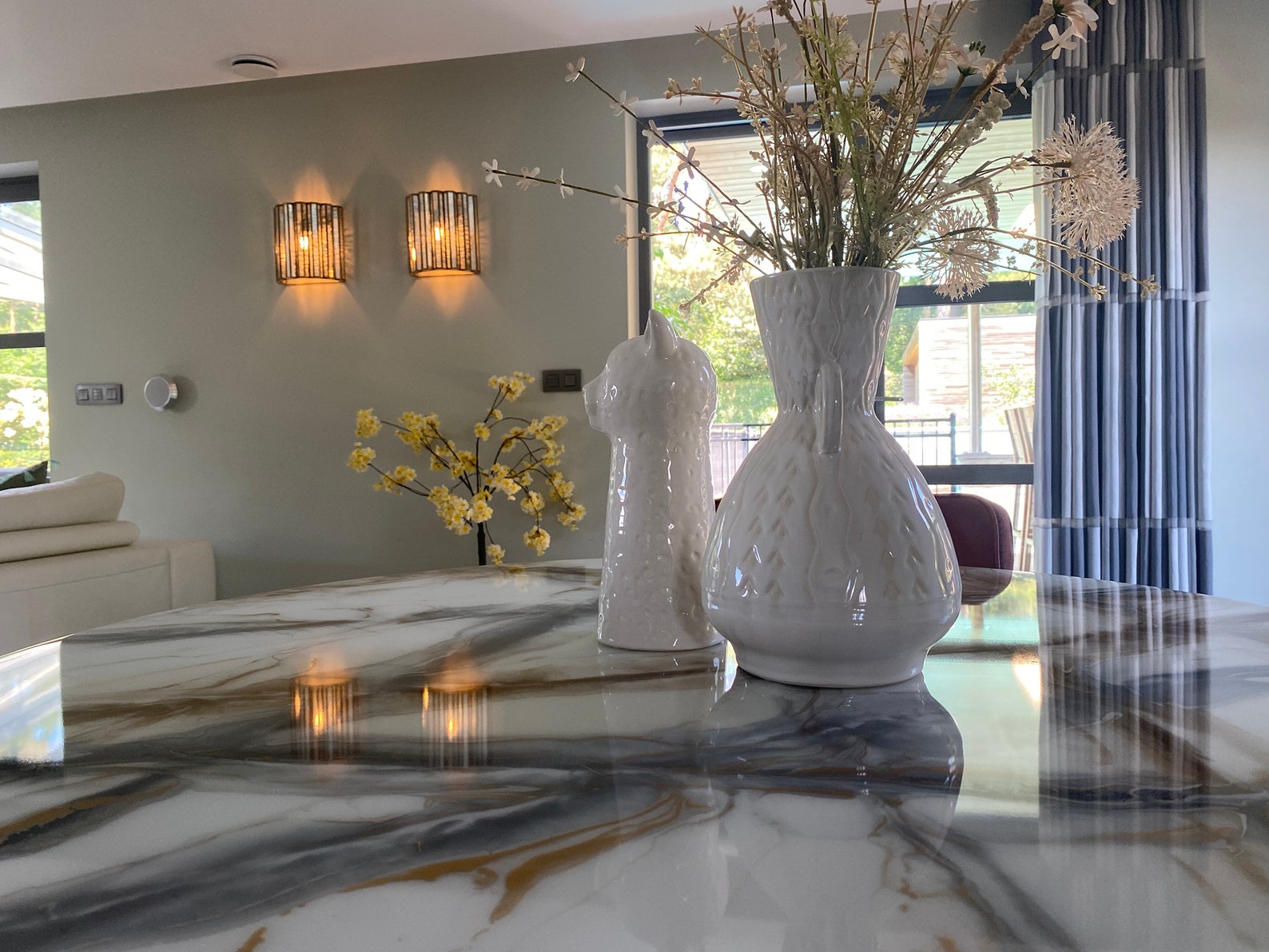 Bespoke Round Table Handcrafted Gold and Silver Marble - Etsy
