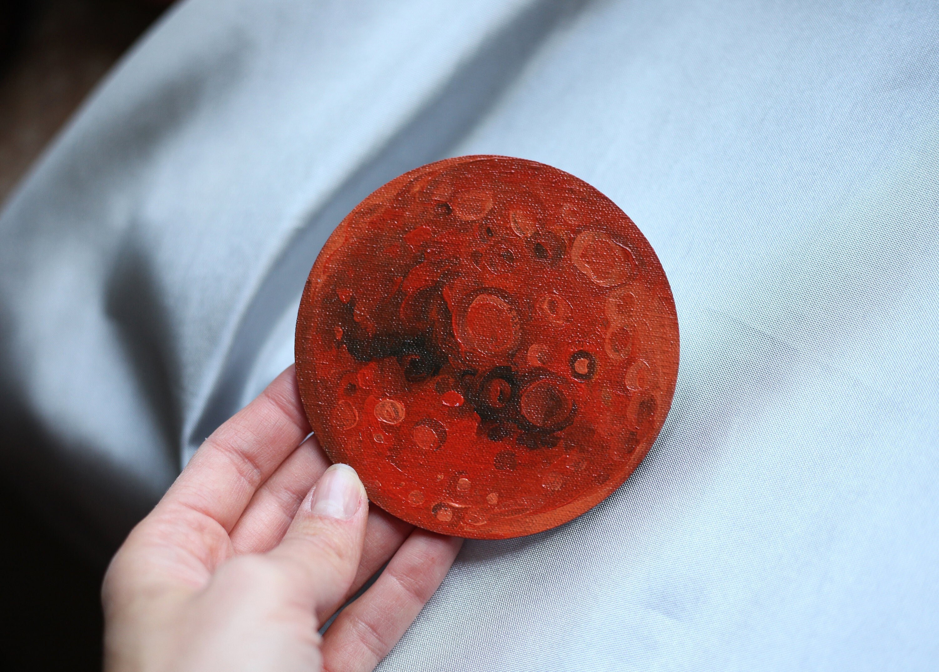 Mars Red Planet Oil Painting Mars Original Art Round Planet - Etsy