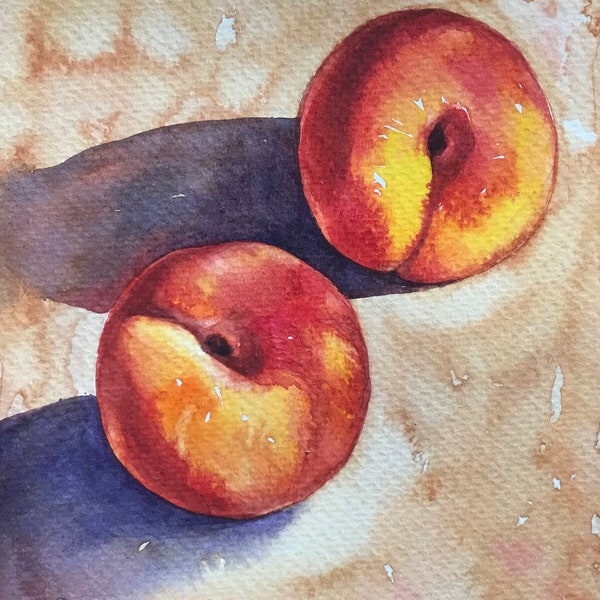 Peach Painting - Etsy