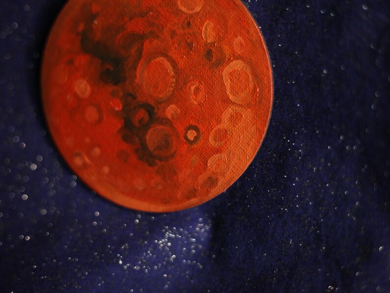 Mars Red Planet Oil Painting Mars Original Art Round Planet - Etsy