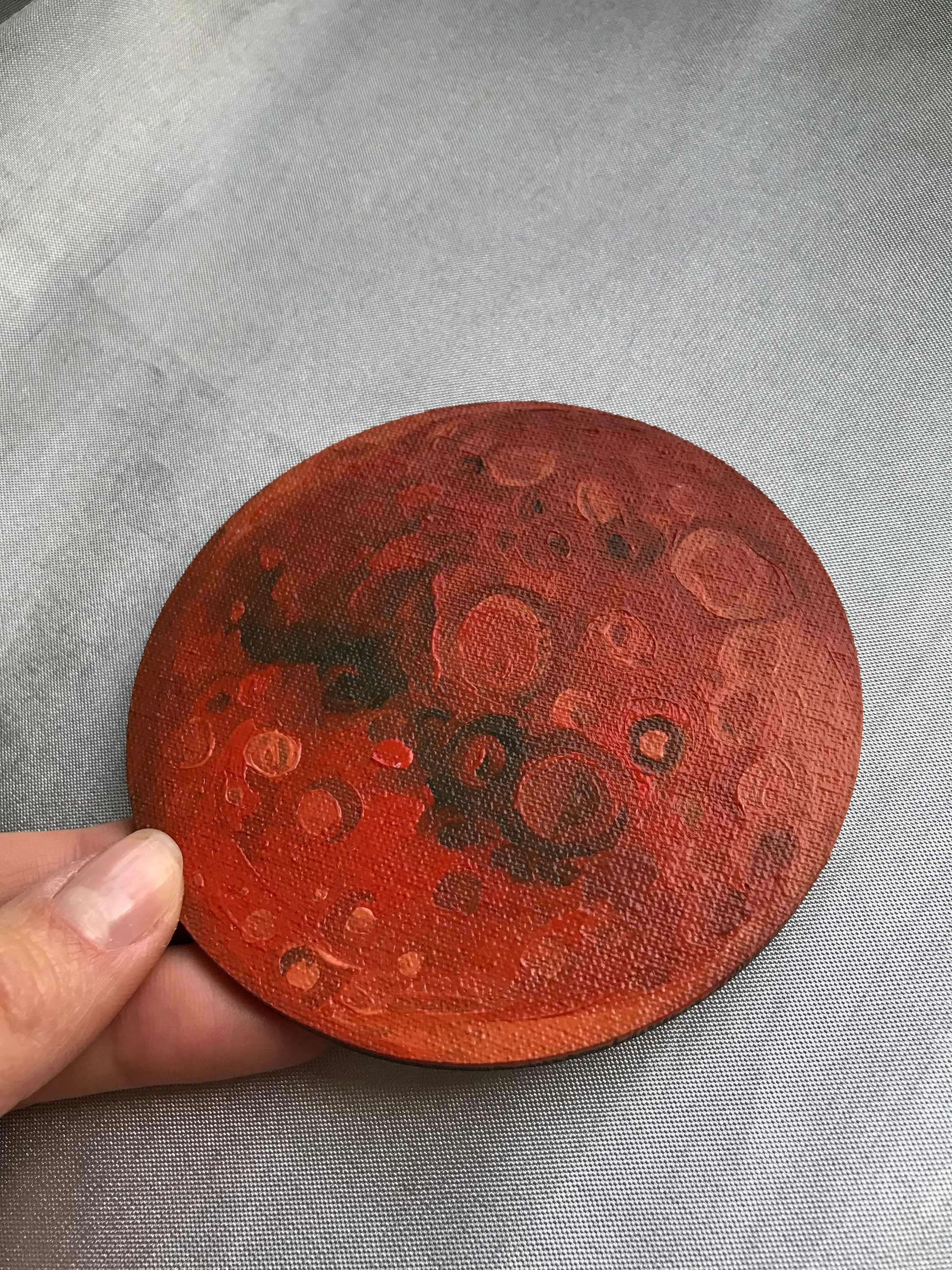 Mars Red Planet Oil Painting Mars Original Art Round Planet - Etsy