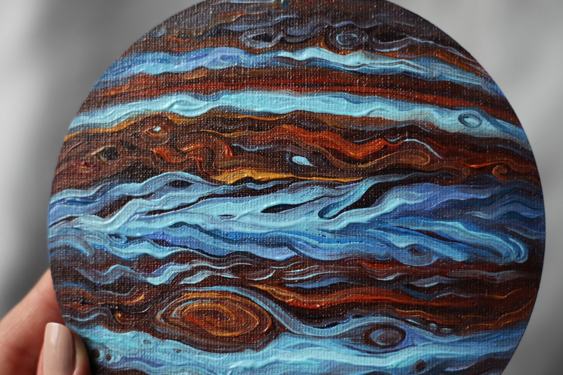 Jupiter Planet Original Art Jupiter Oil Painting Space Solar - Etsy