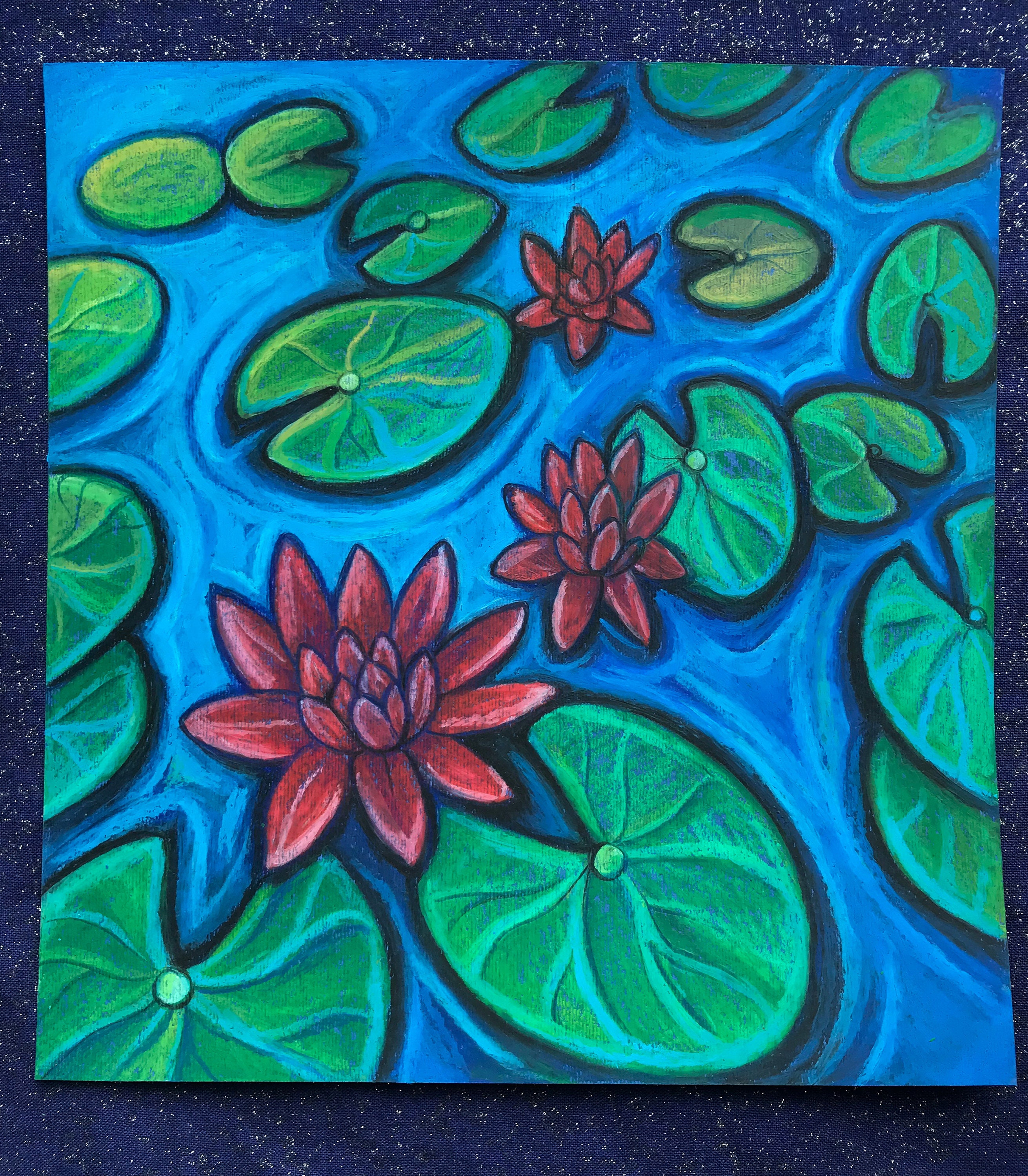 Lily Pad Flower Painting