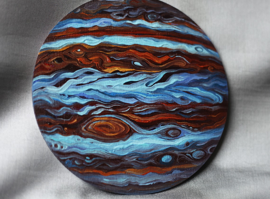 Jupiter Planet Original Art Jupiter Oil Painting Space Solar - Etsy