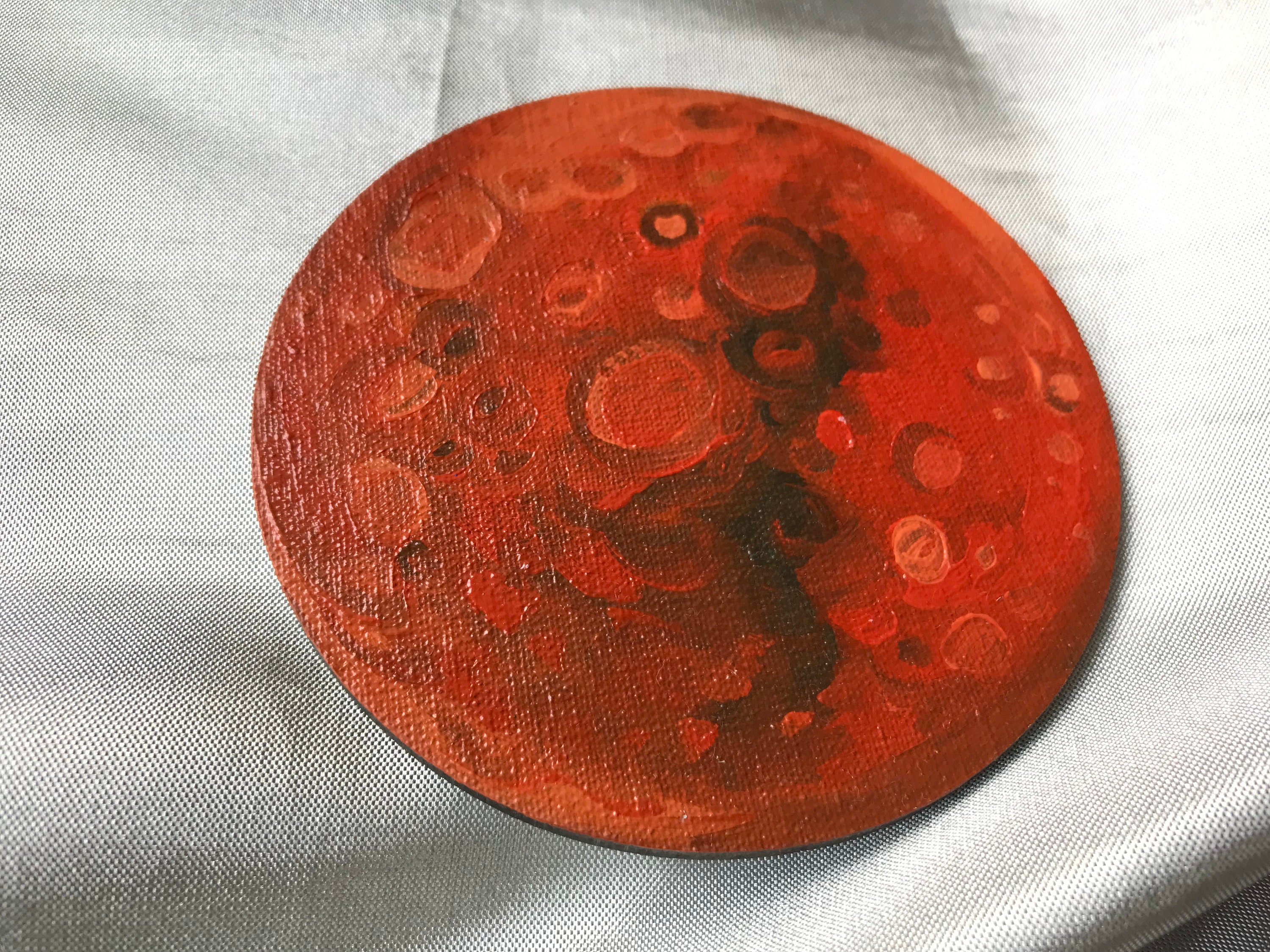 Mars Red Planet Oil Painting Mars Original Art Round Planet - Etsy