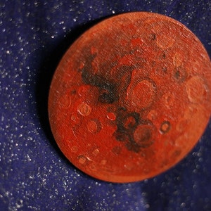 Mars Red Planet Oil Painting Mars Original Art Round Planet - Etsy