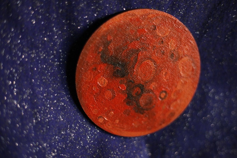 Mars Red Planet Oil Painting Mars Original Art Round Planet - Etsy