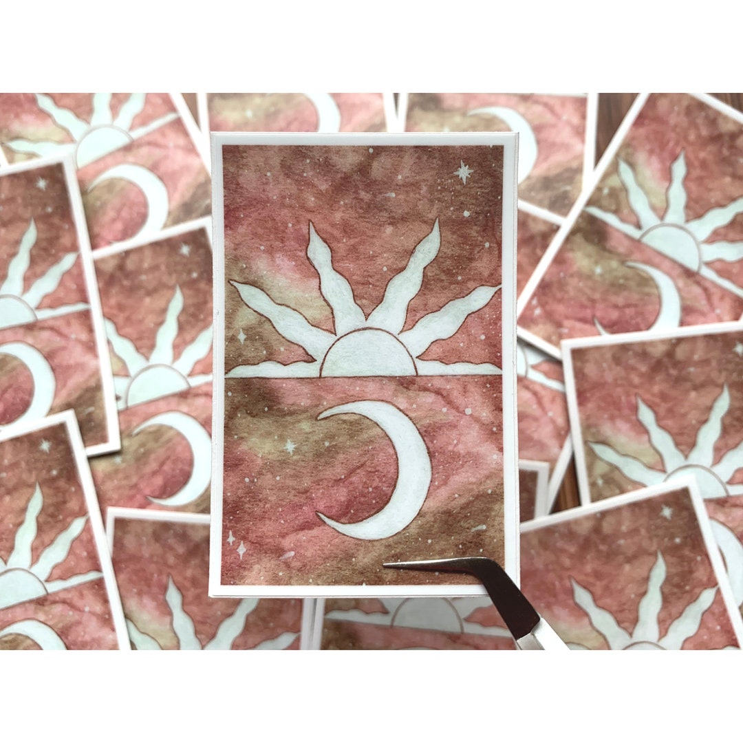Pink Galaxy With Half Sun and Moon Matte Weatherproof Sticker - Etsy