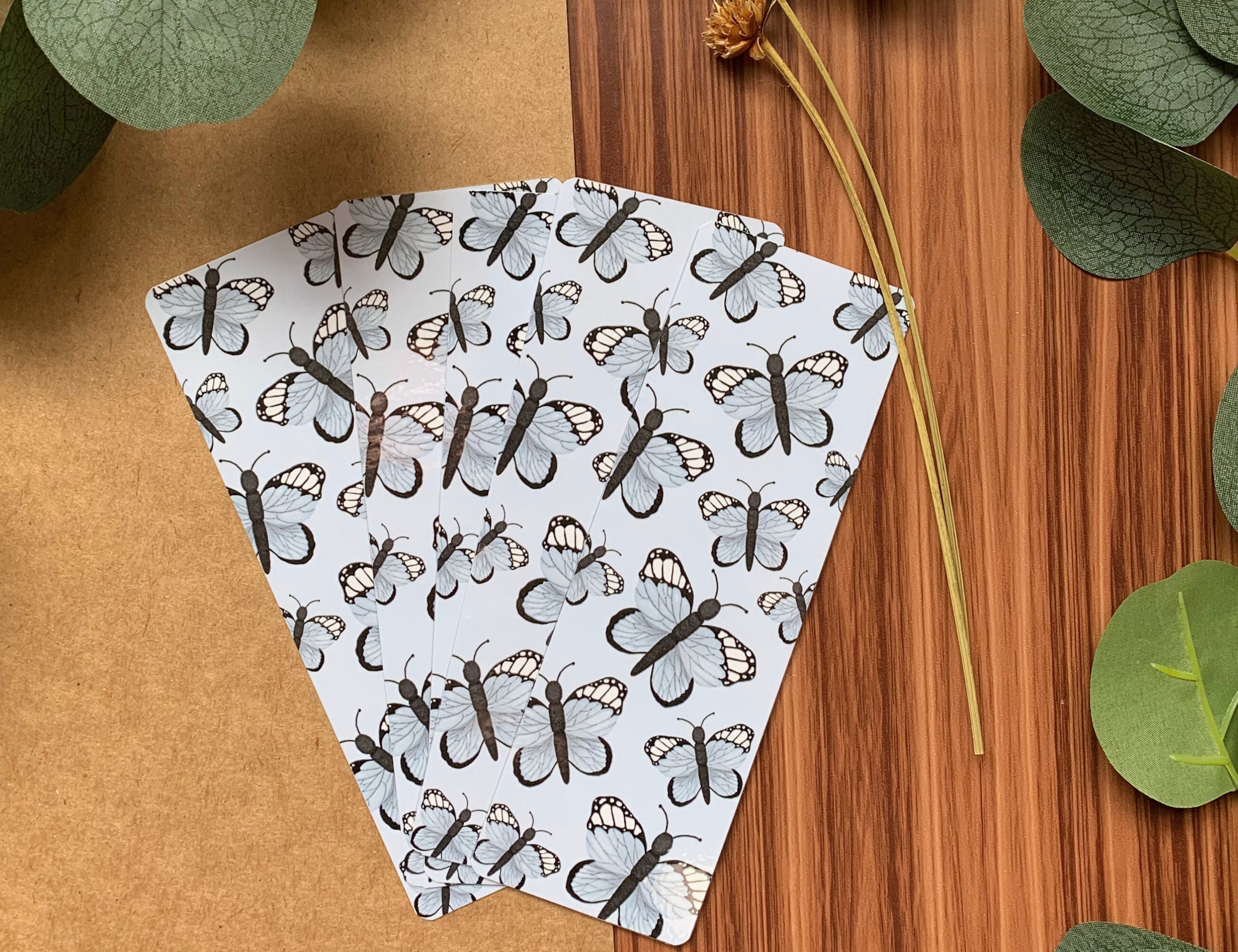 Blue Butterfly Bookmark Cute Aesthetic Bookmark Double - Etsy