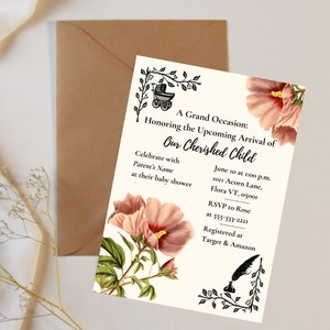 Regency Royal Baby Shower Invitation Editable Canva Template Royalcore ...