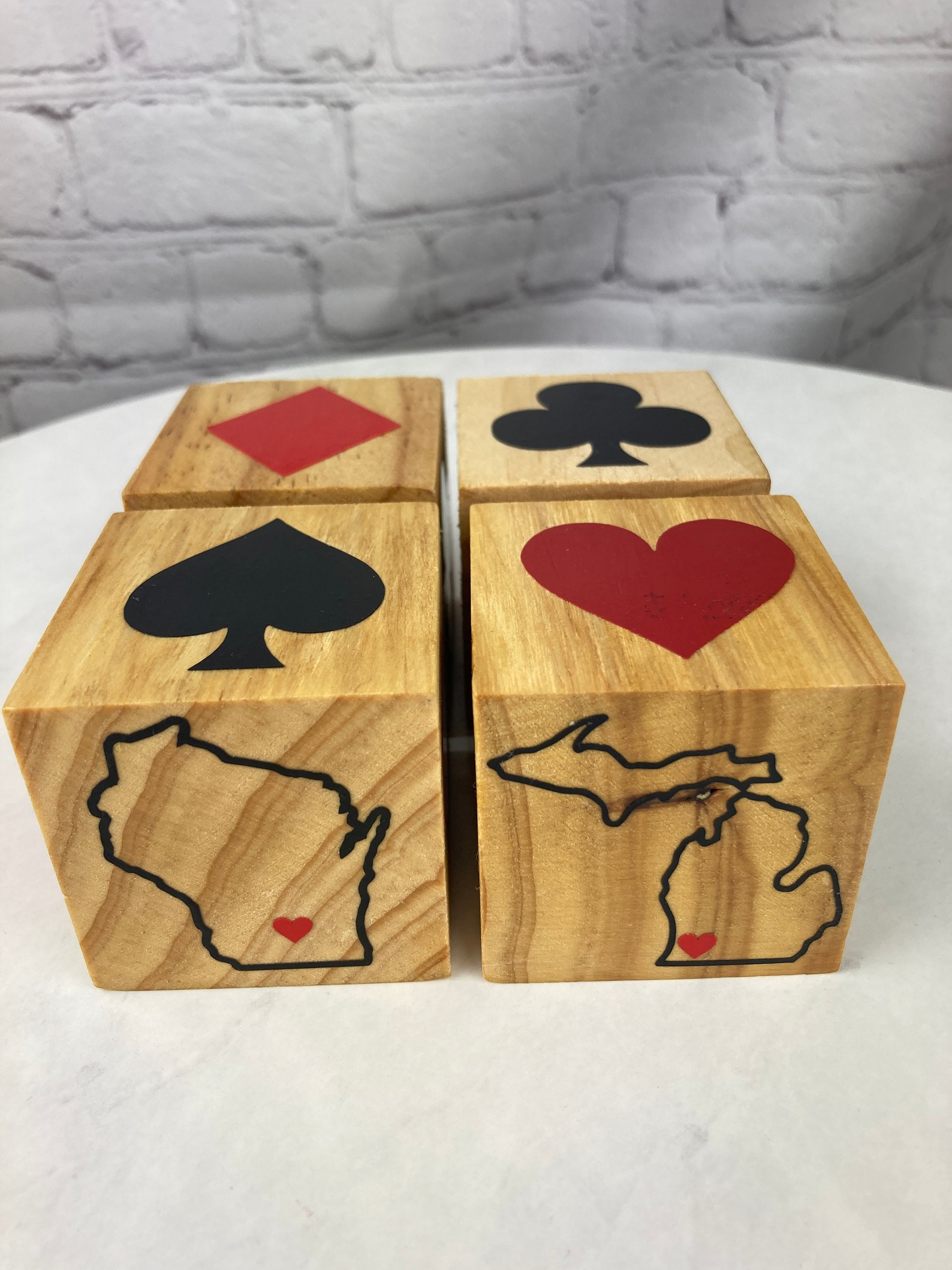 Euchre Cube Black & White Trump Suit Marker Indicator With Large Pips ...