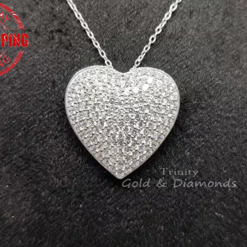 Pave Diamond Pendant - Etsy
