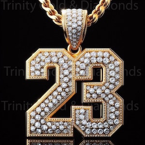 Custom Large Numbers Necklace • Diamond Numbers Pendant • Hip Hop ...