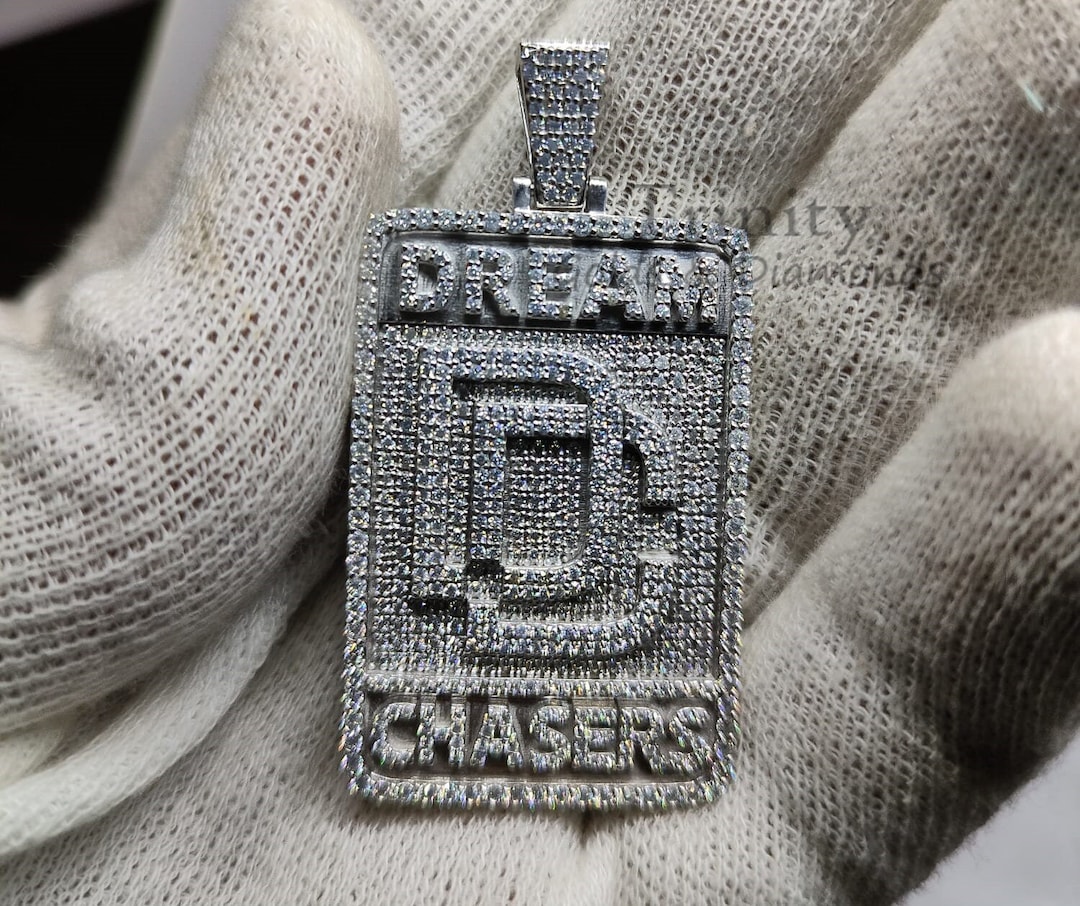 DREAM CHASERS PENDANT, Moissanite Diamond Hip Hop Pendant, Sterling ...