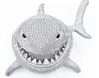 Diamond Shark Pendant - Etsy