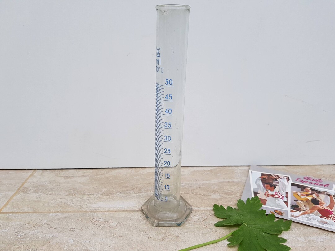 Vintage Test Tube Glass Graduate 50 Ml Laboratory Chemistry, Science ...
