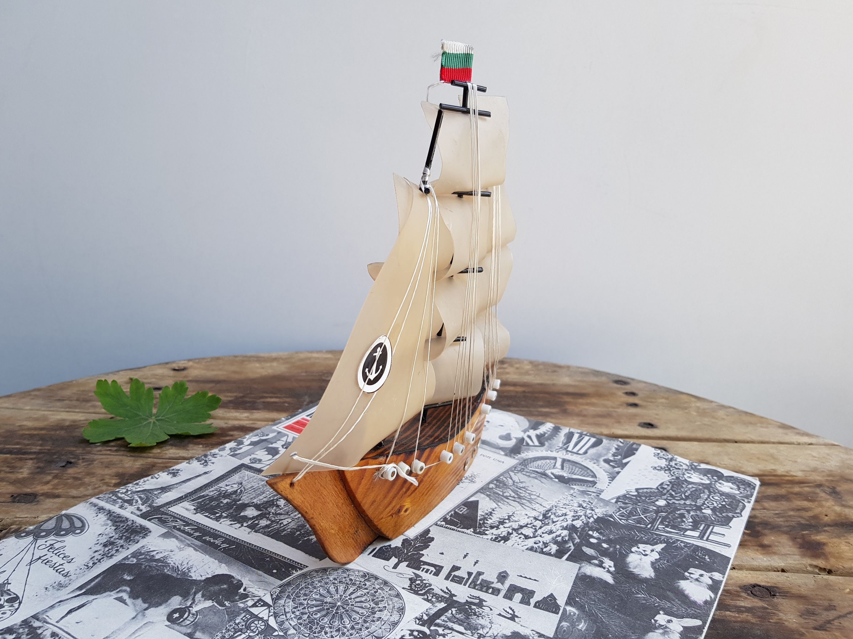 Vintage Sailing Ship Wood and Plastic Sailing Ship 1970 - Etsy