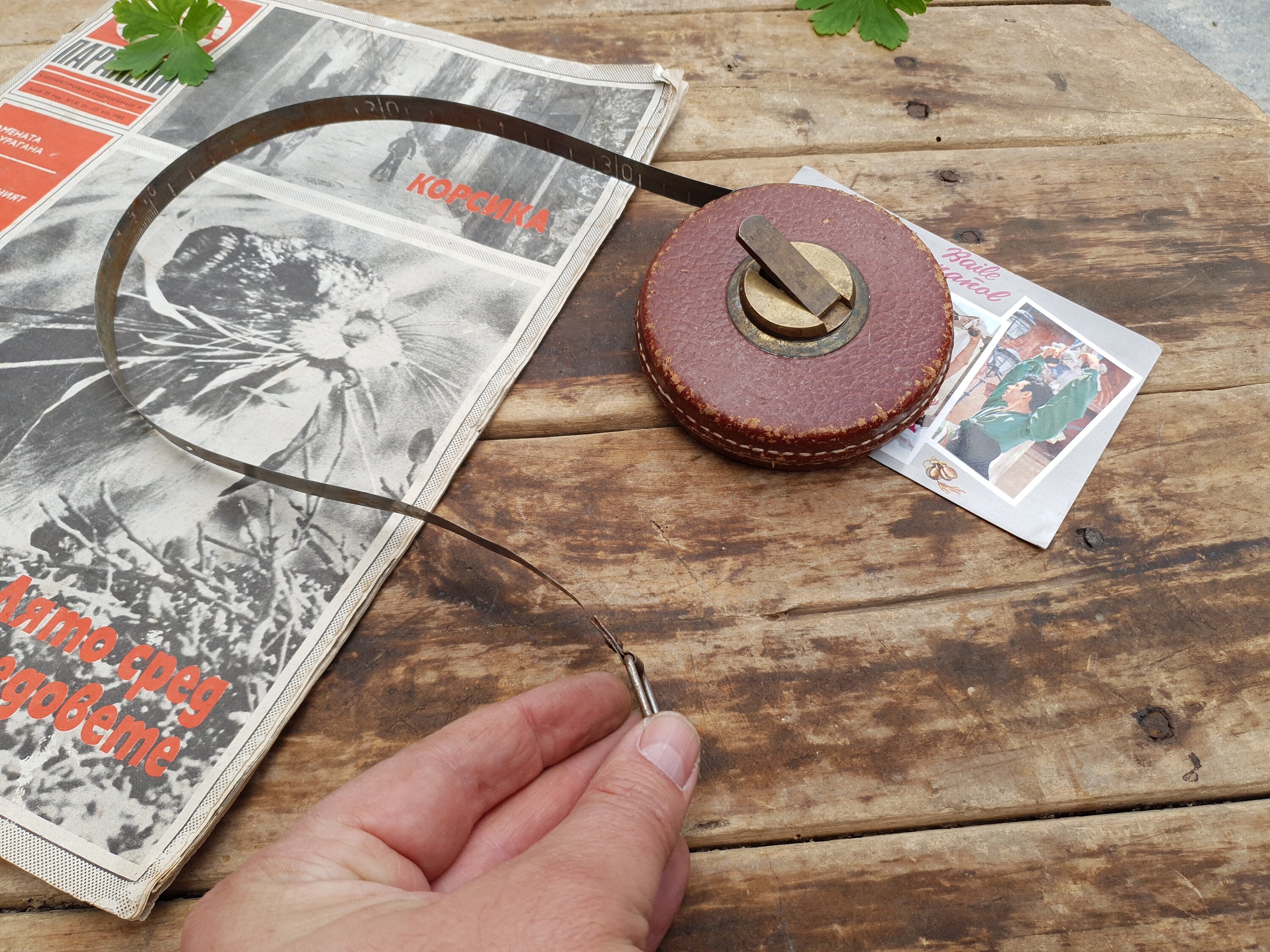 Antique Brass Leather Tape Measure , Kinex Czechoslovakia, 20 Meters - Etsy