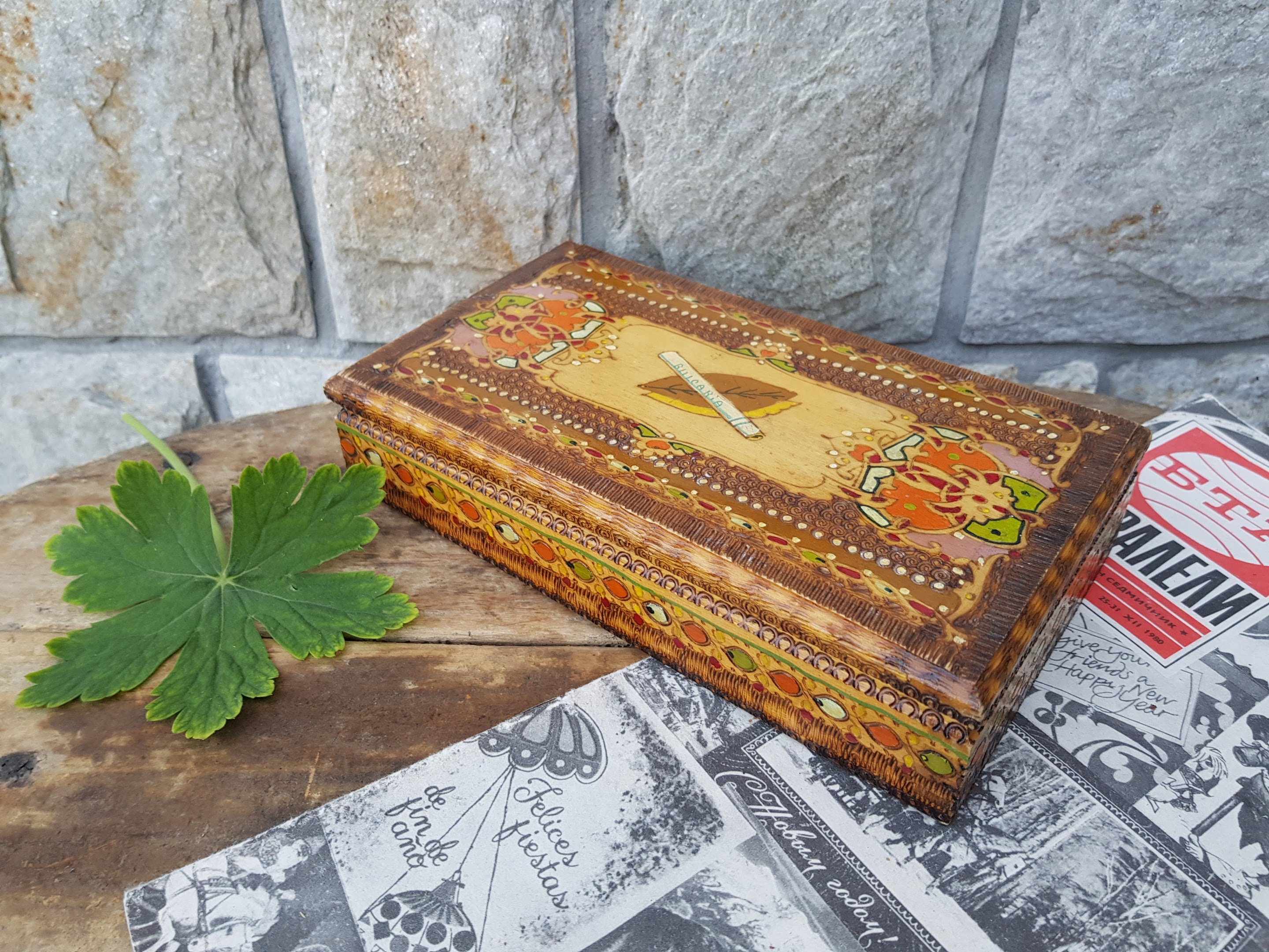 Old Cigarette Box Handmade Box With Lid Colourful Cigarette - Etsy