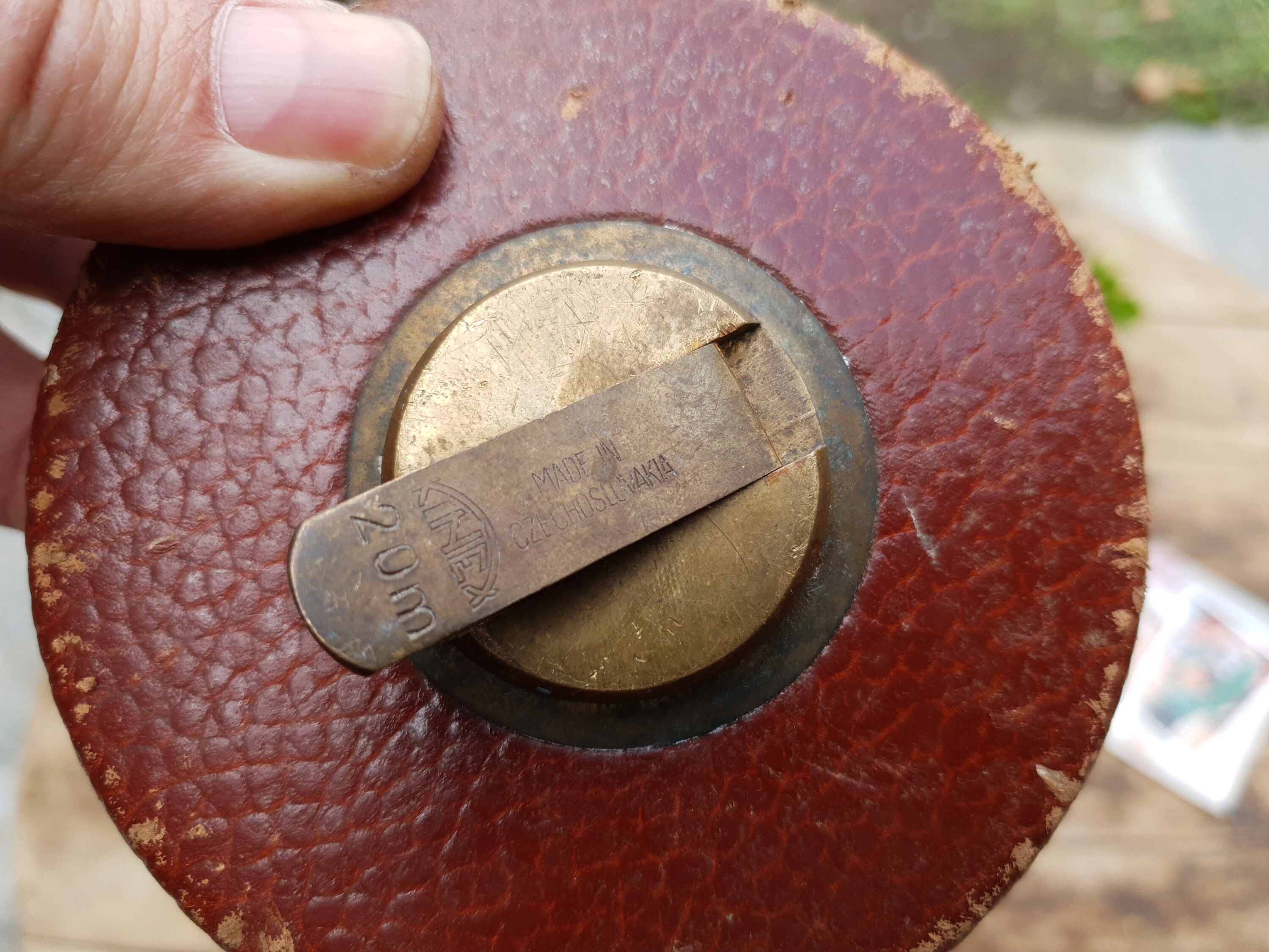 Antique Brass Leather Tape Measure , Kinex Czechoslovakia, 20 Meters - Etsy