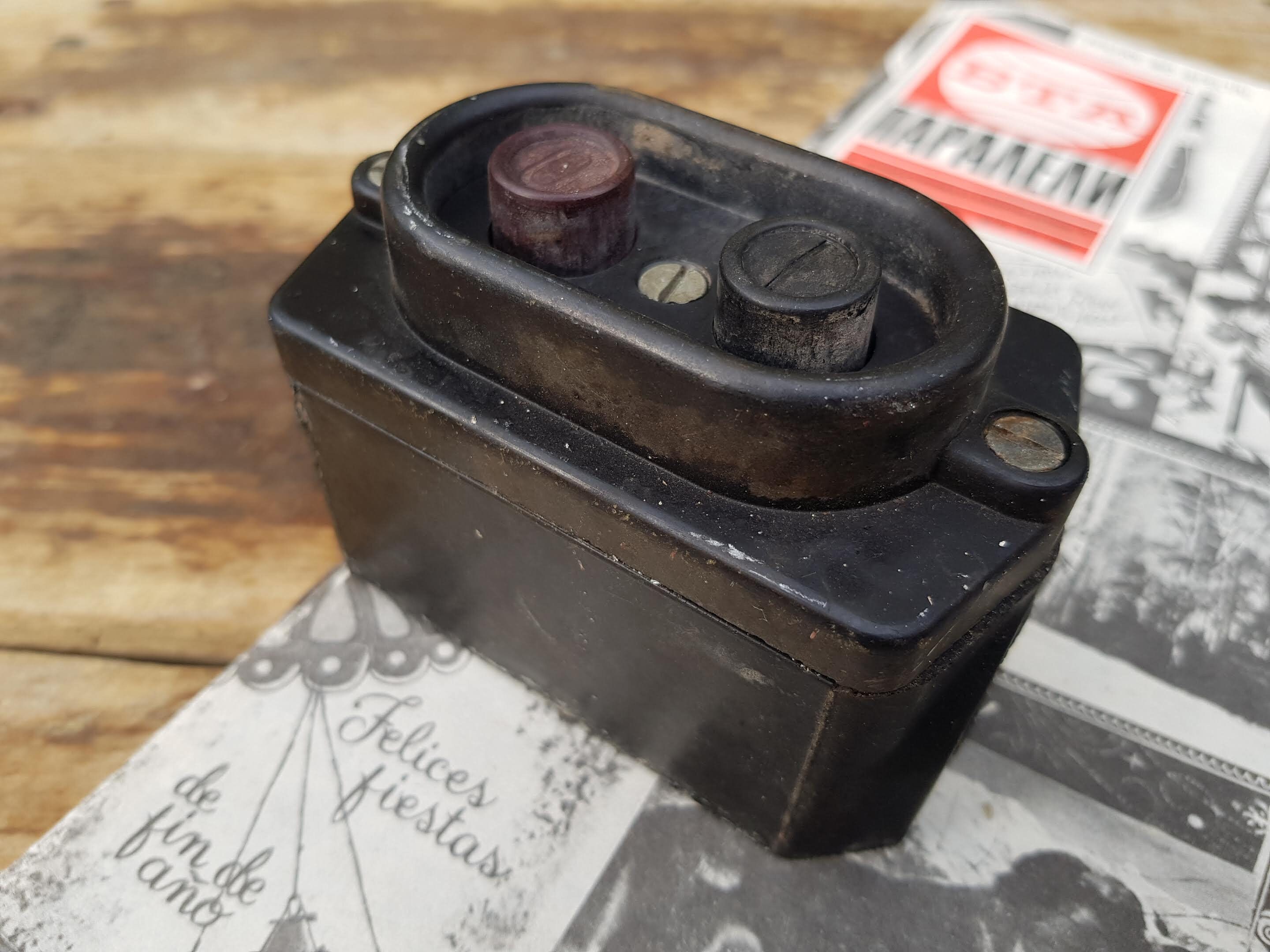 Vintage Industrial Bakelite Start and Stop Push Buttons, Start Stop ...