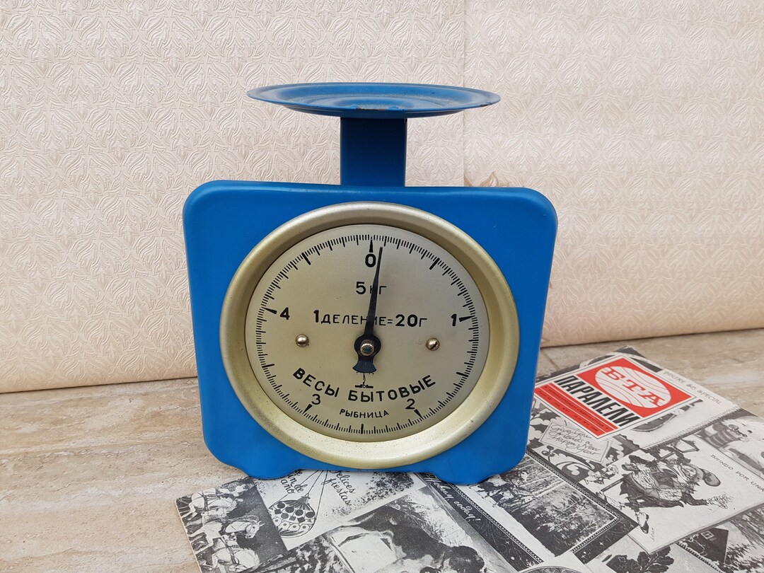 Vintage 70s Soviet Food Scale, Tangerine Blue Scale, Retro Kitchen ...