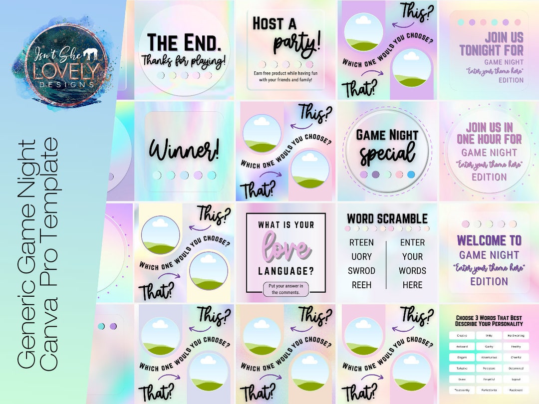 Completely Customizable Game Night Party Social Media Interactive Game ...