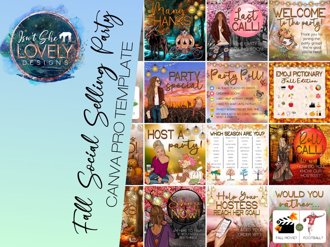 Fall Autumn Social Selling Party Canva Template - Etsy