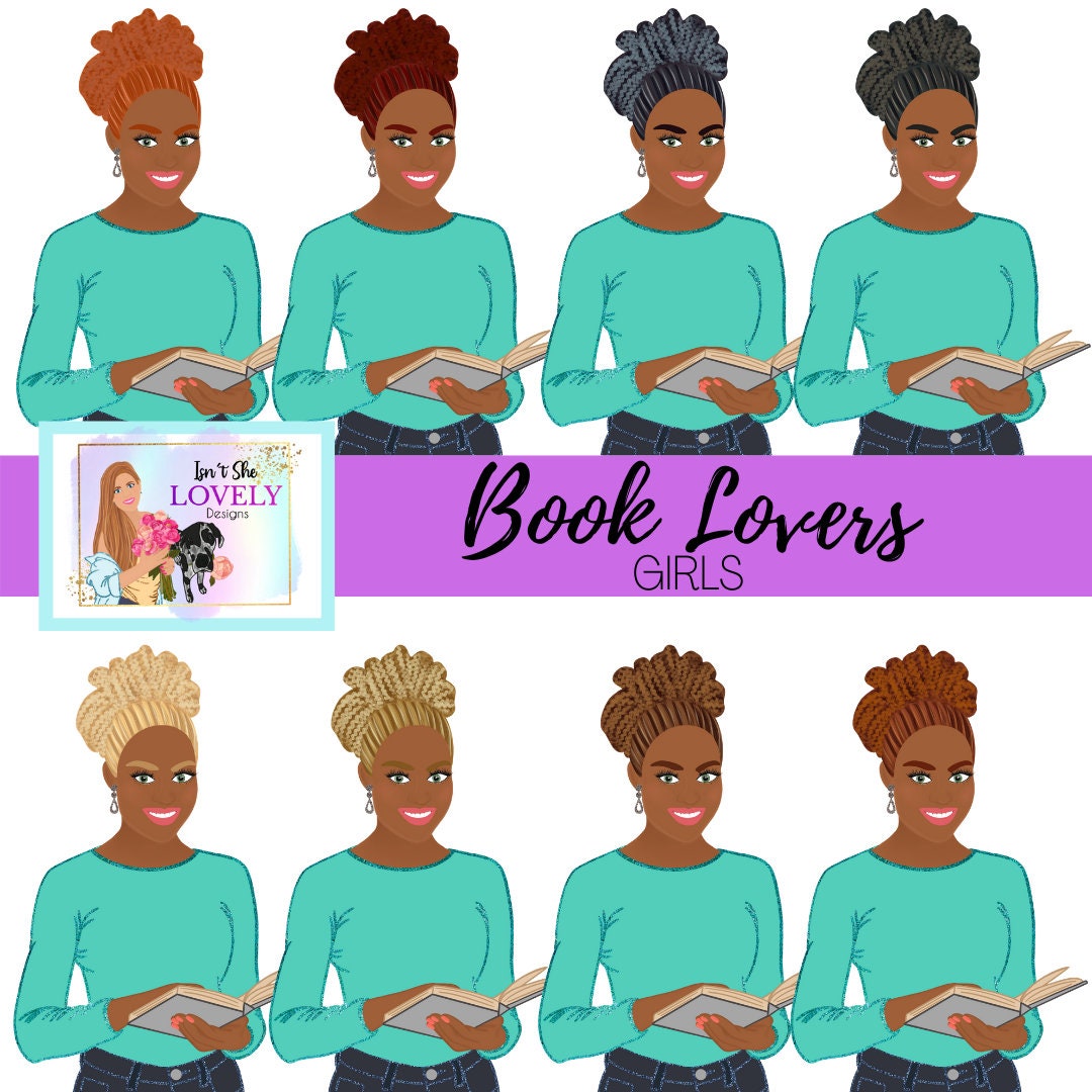 The Summer Book Lovers Clipart Bundle With Digital Paper & Girls - Etsy