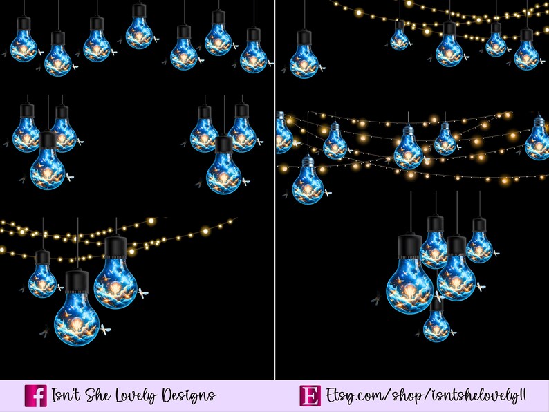 Firefly Lights Glitter Glowing Lights | Set of 43 | 6 Different Bulb ...