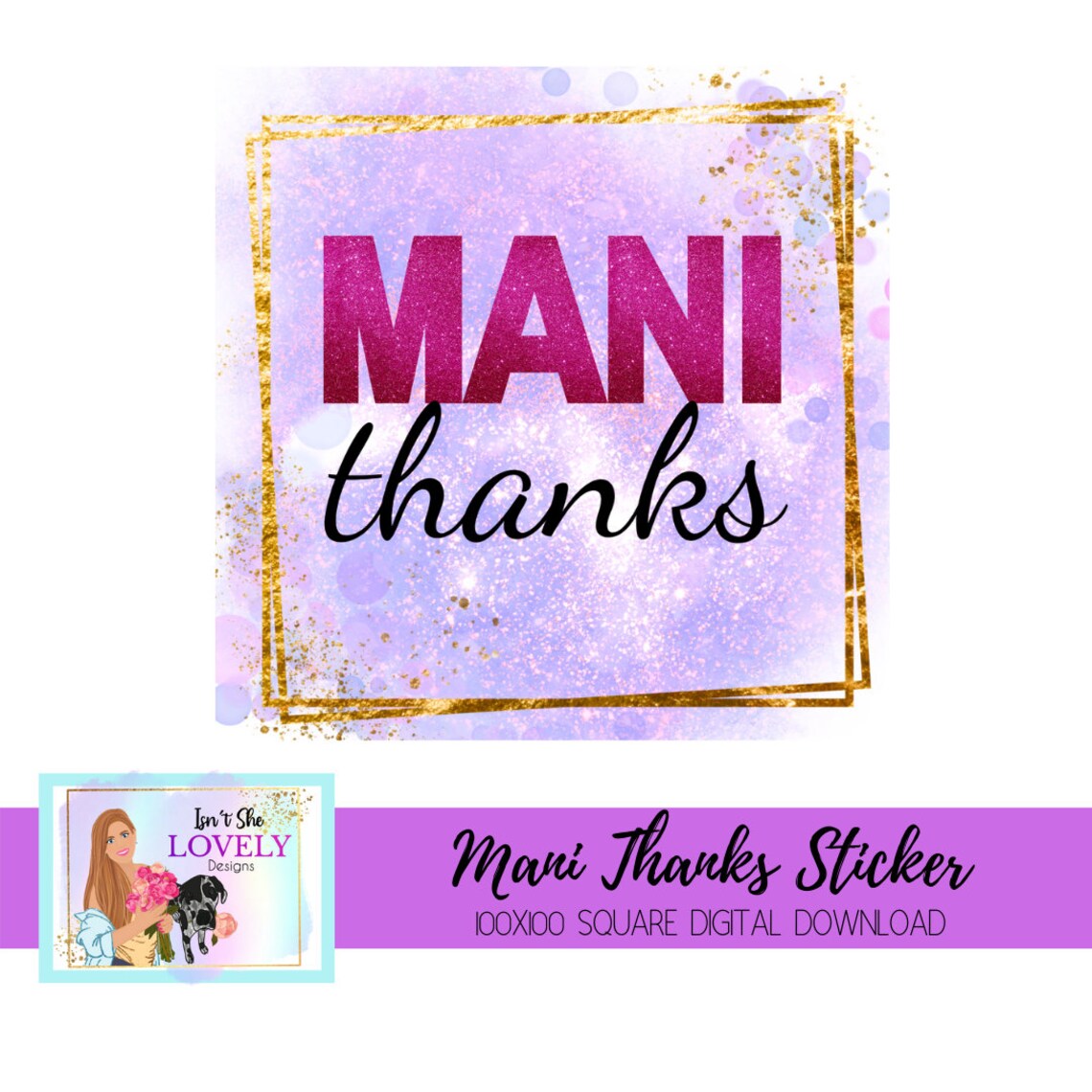 Mani Thanks Sticker Digital Download Print at Home or - Etsy
