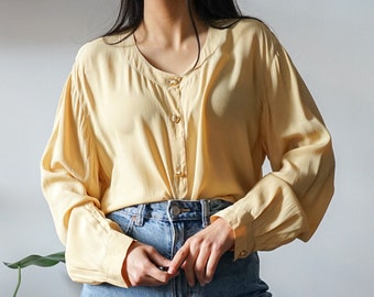 Light Yellow Blouse - Etsy