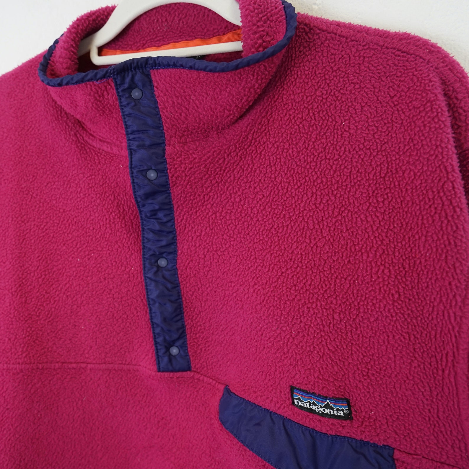 Vintage Patagonia Fleece Pullover Size XL Snap T Fleece Pink Fleece ...