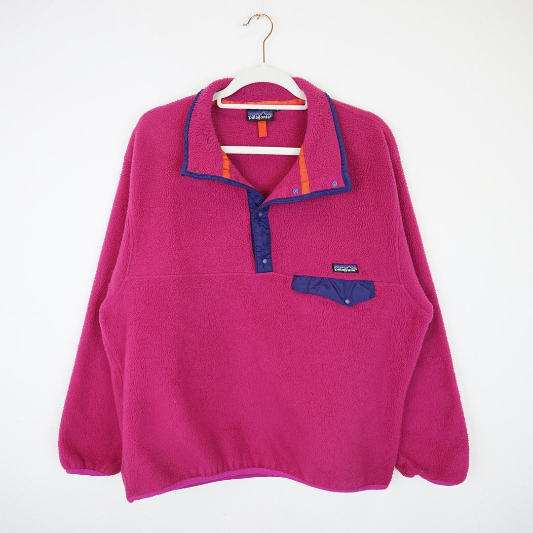 Vintage Patagonia Fleece Pullover Size XL Snap T Fleece Pink Fleece ...