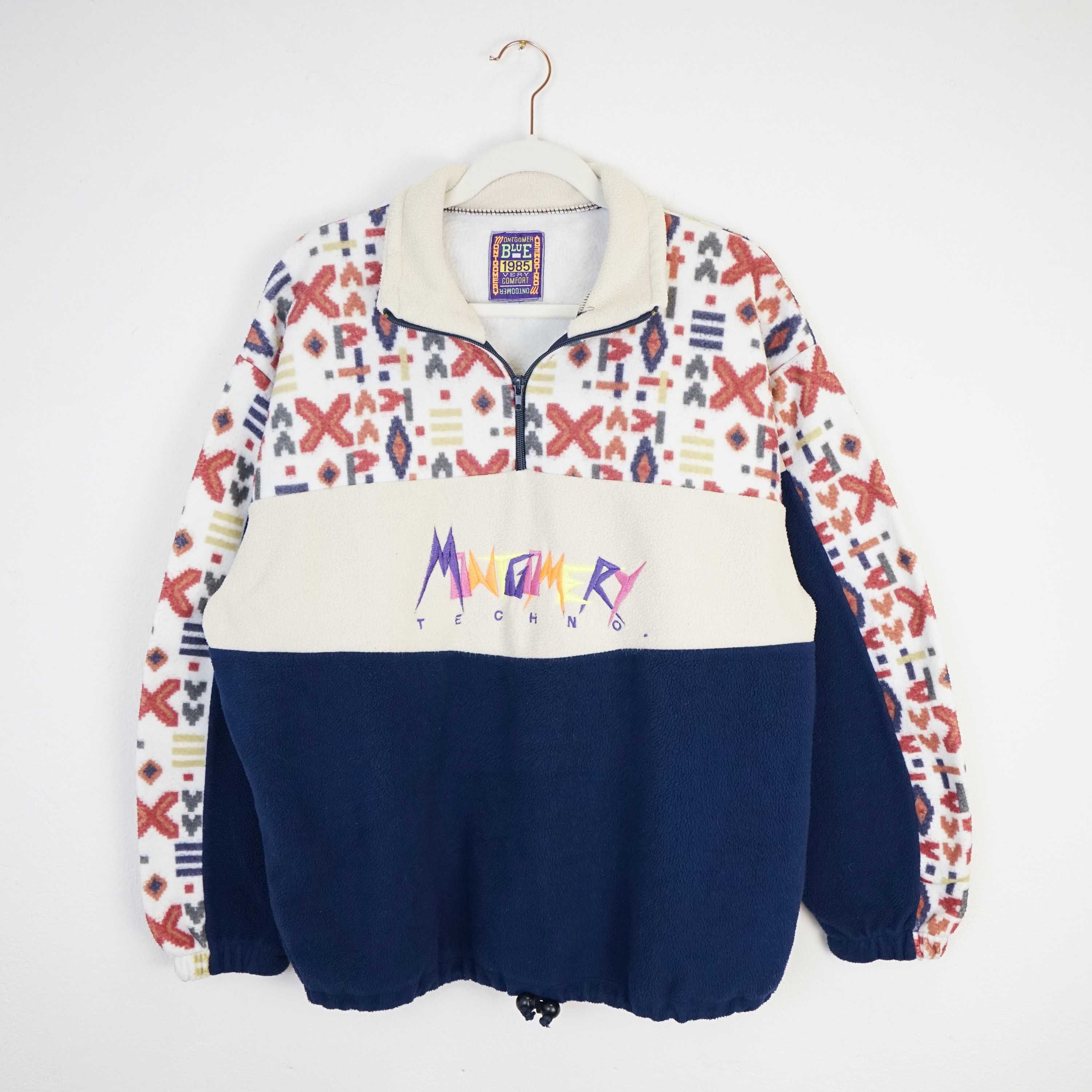 Vintage Fleece Pullover Men Taille M coloré bleu polaire - Etsy France