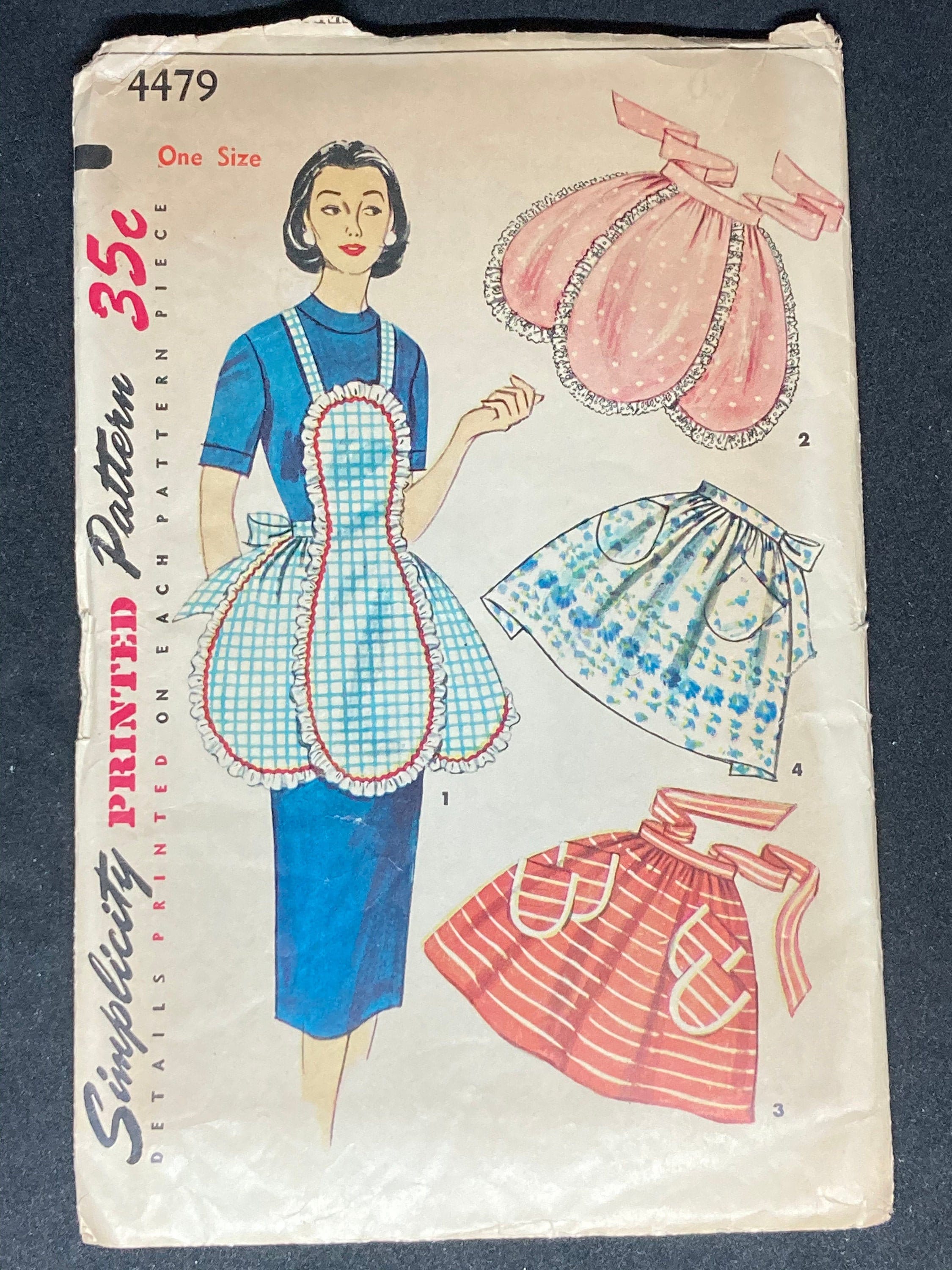 APRON Vintage Sewing Patterns 1940's simplicity 4479 - Etsy
