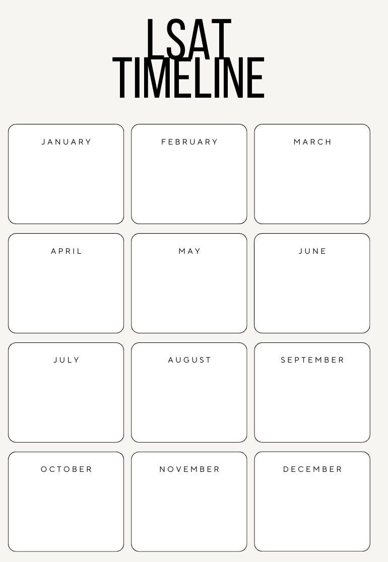 Downloadable Blank LSAT Study Planner - Yearly, Monthly, Weekly AND ...