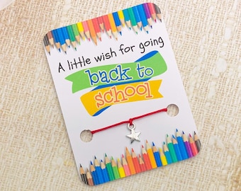 Personalized First Day of School Gift, Back to School Wish Bracelet ...