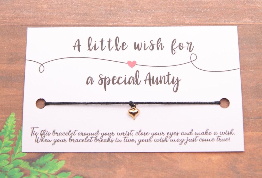 Heart Wish Bracelet for Auntie, Aunty Bracelet, Sentimental Christmas ...