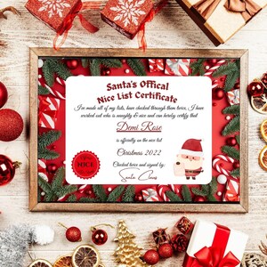Personalised Nice List Certificate, Santas Nice List Certificate, Nice ...