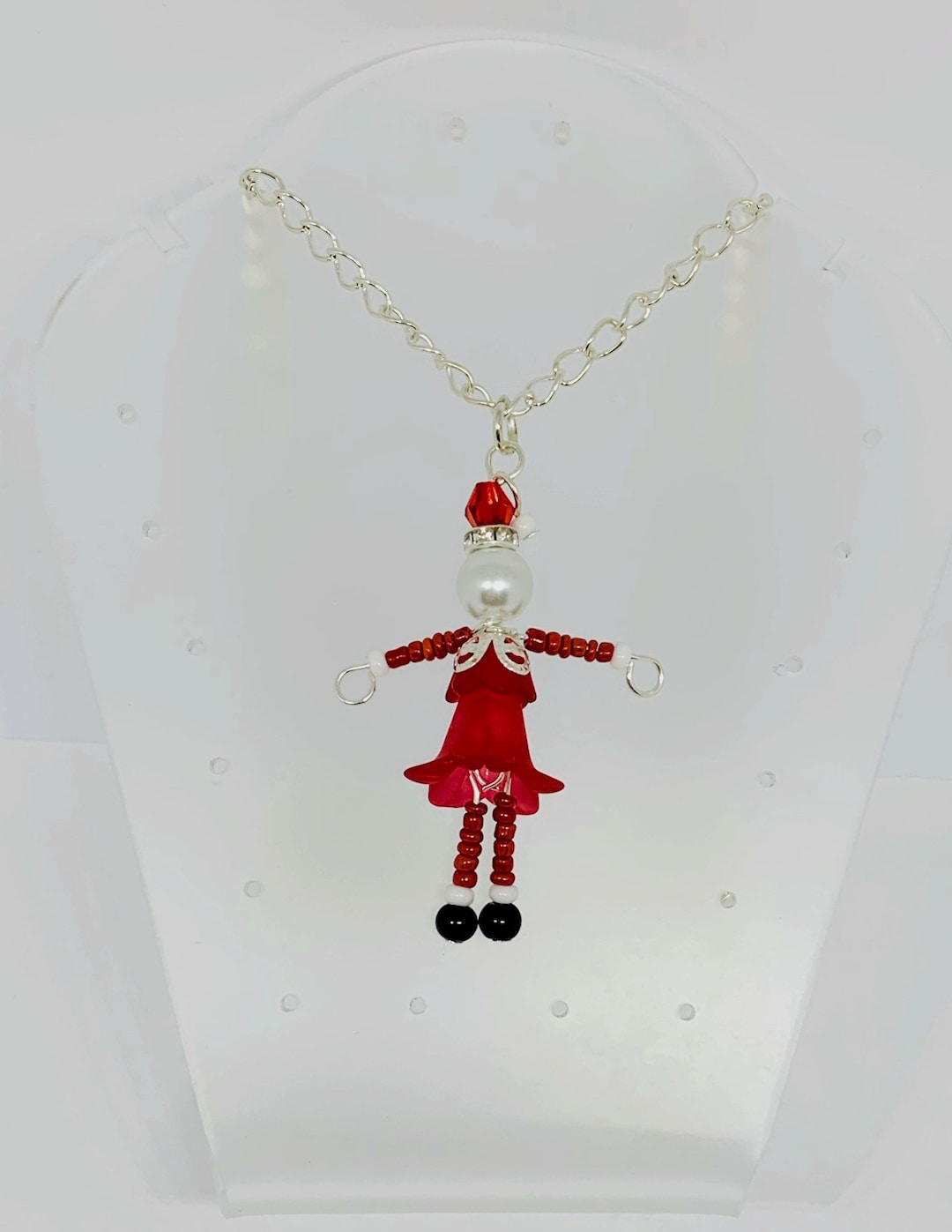 Mrs Claus Necklace Beaded Christmas Necklace for Girls - Etsy