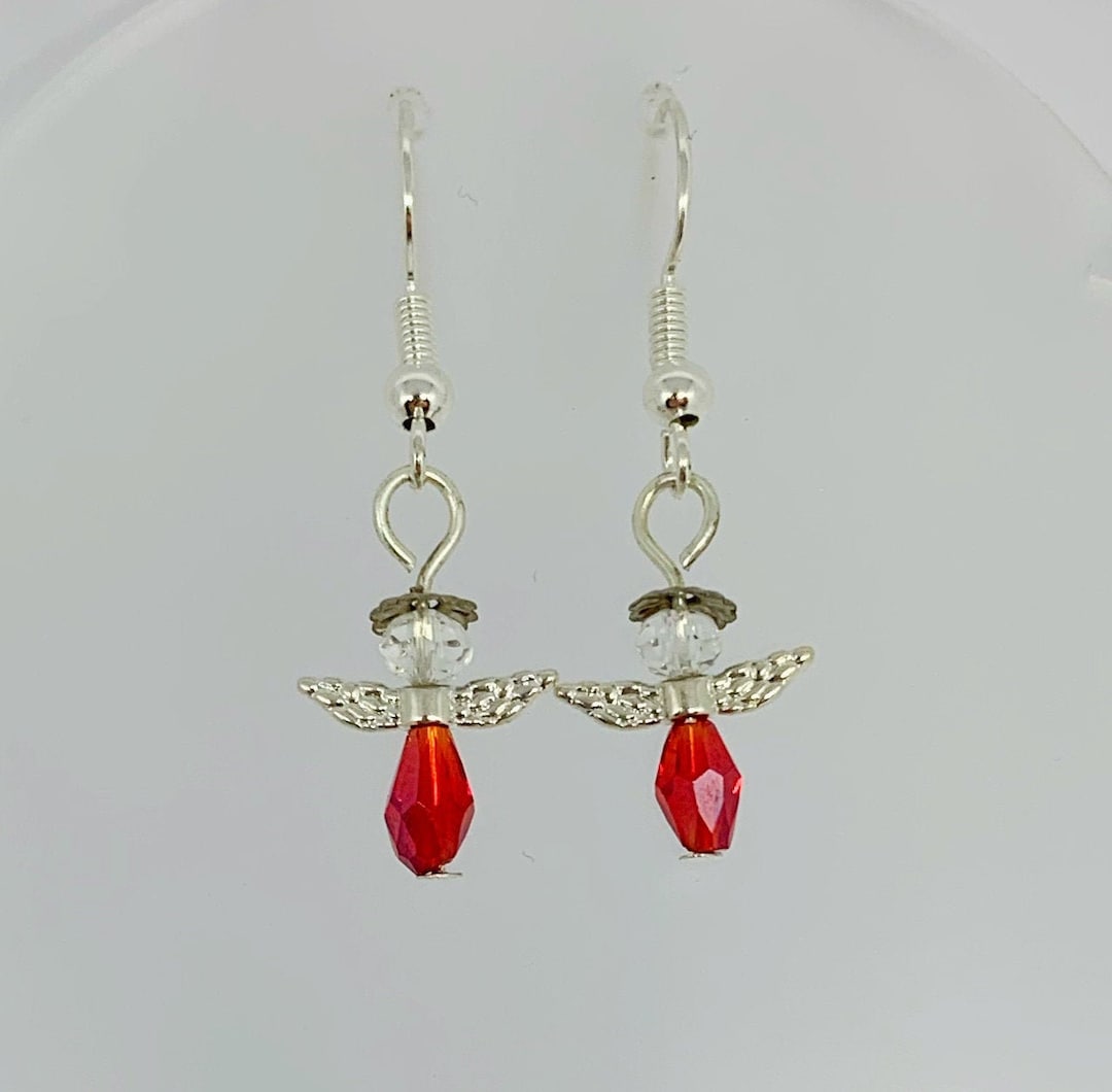 Guardian Angel Earrings Silver Angel Earrings Dangle, Confirmation ...