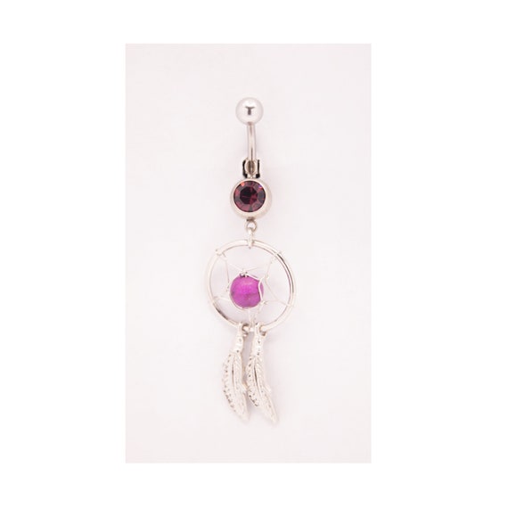 Purple Belly Button Rings Belly Button Jewelry Dangle Beach | Etsy