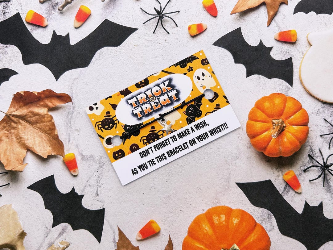 Spooky Cute Halloween Wish Bracelet, Trick or Treat Goodies, Bulk Trick ...
