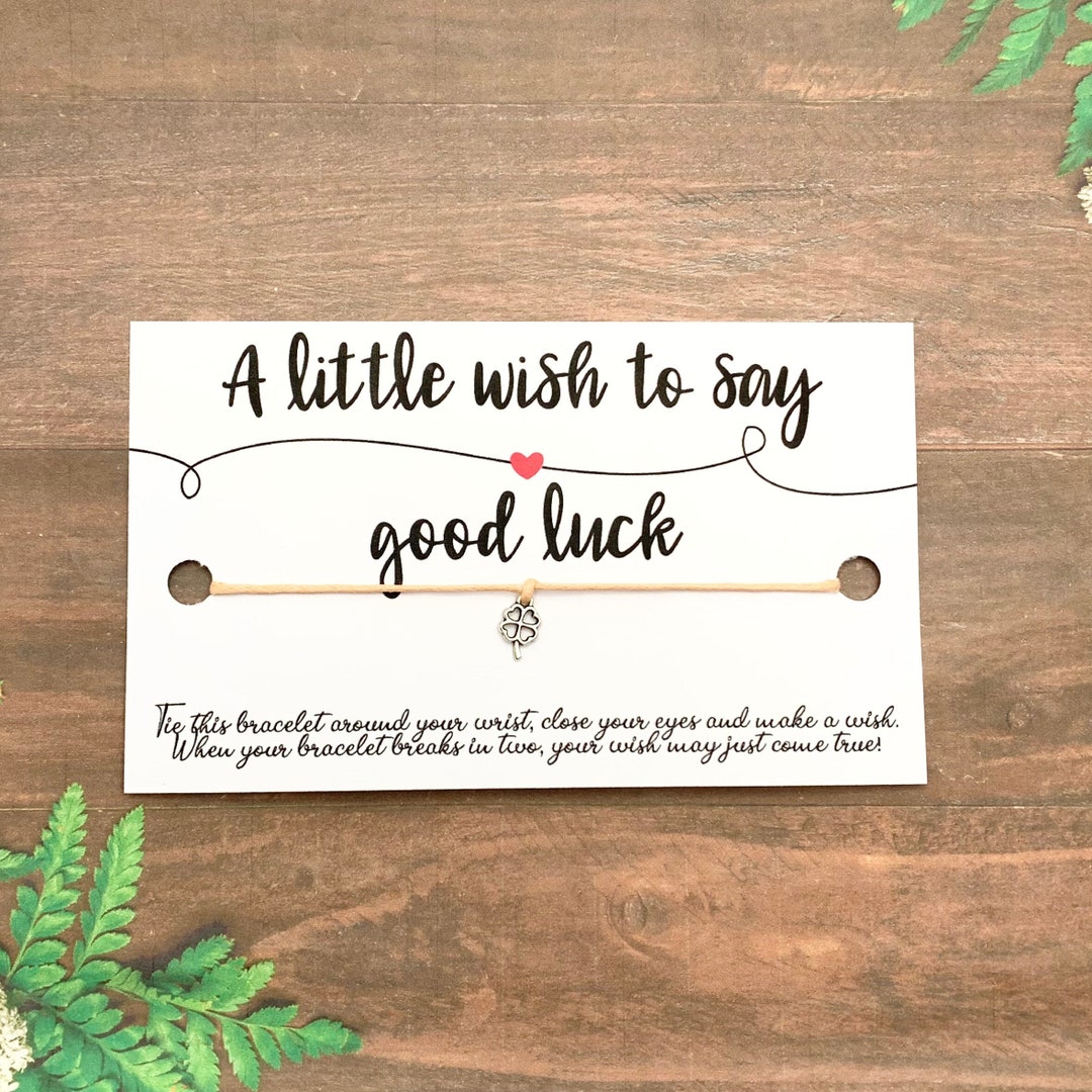 Good Luck Wish Bracelet, Lucky Clover Bracelet, Good Luck New Job ...