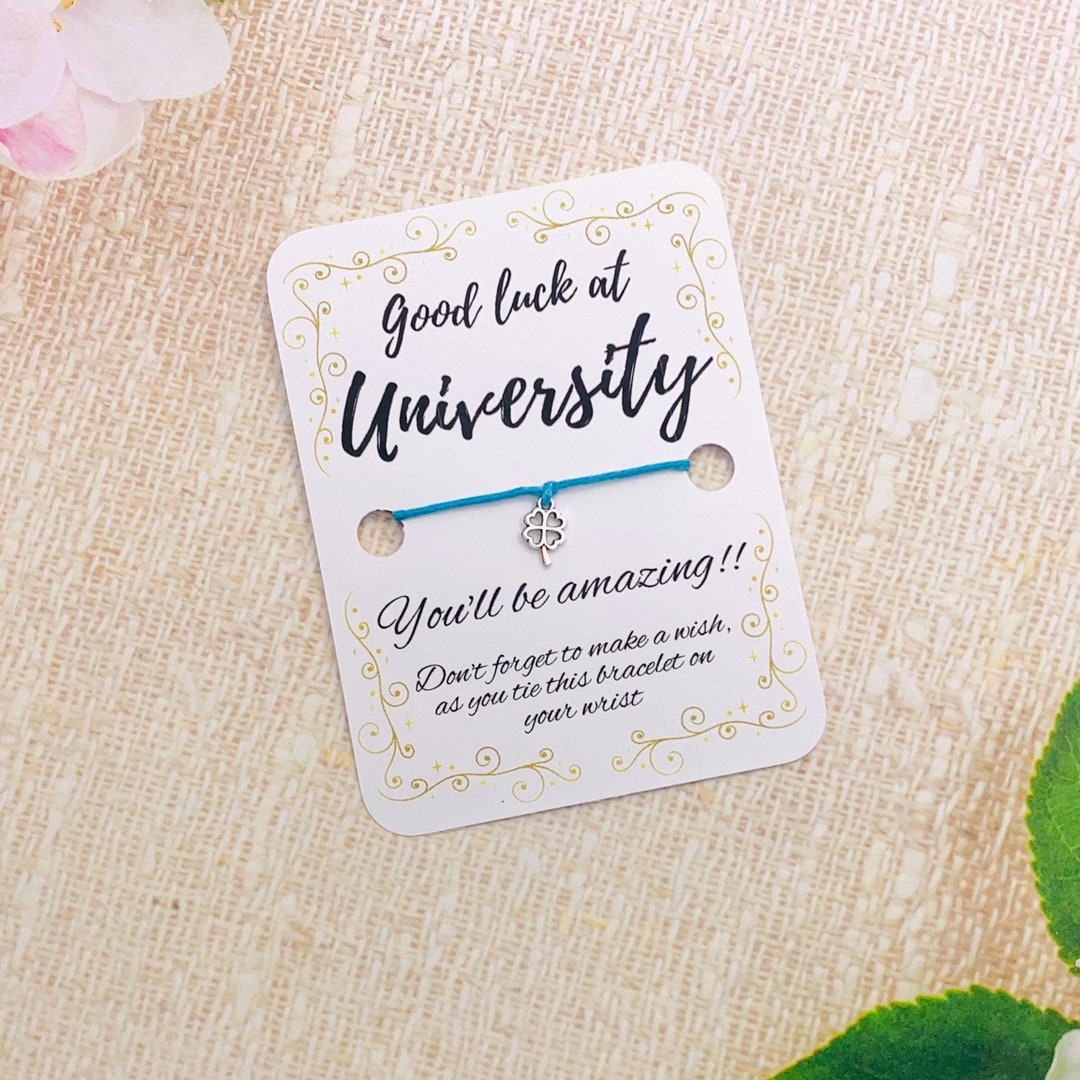 Good Luck at University Wish Bracelet, Going to University Gifts for ...