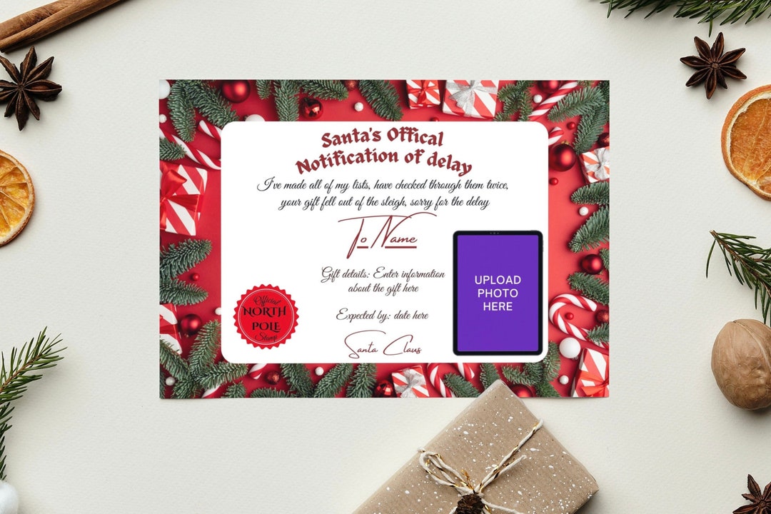 Delayed Christmas Gift, Delayed Gift Printable, Your Gift is on Its Way ...