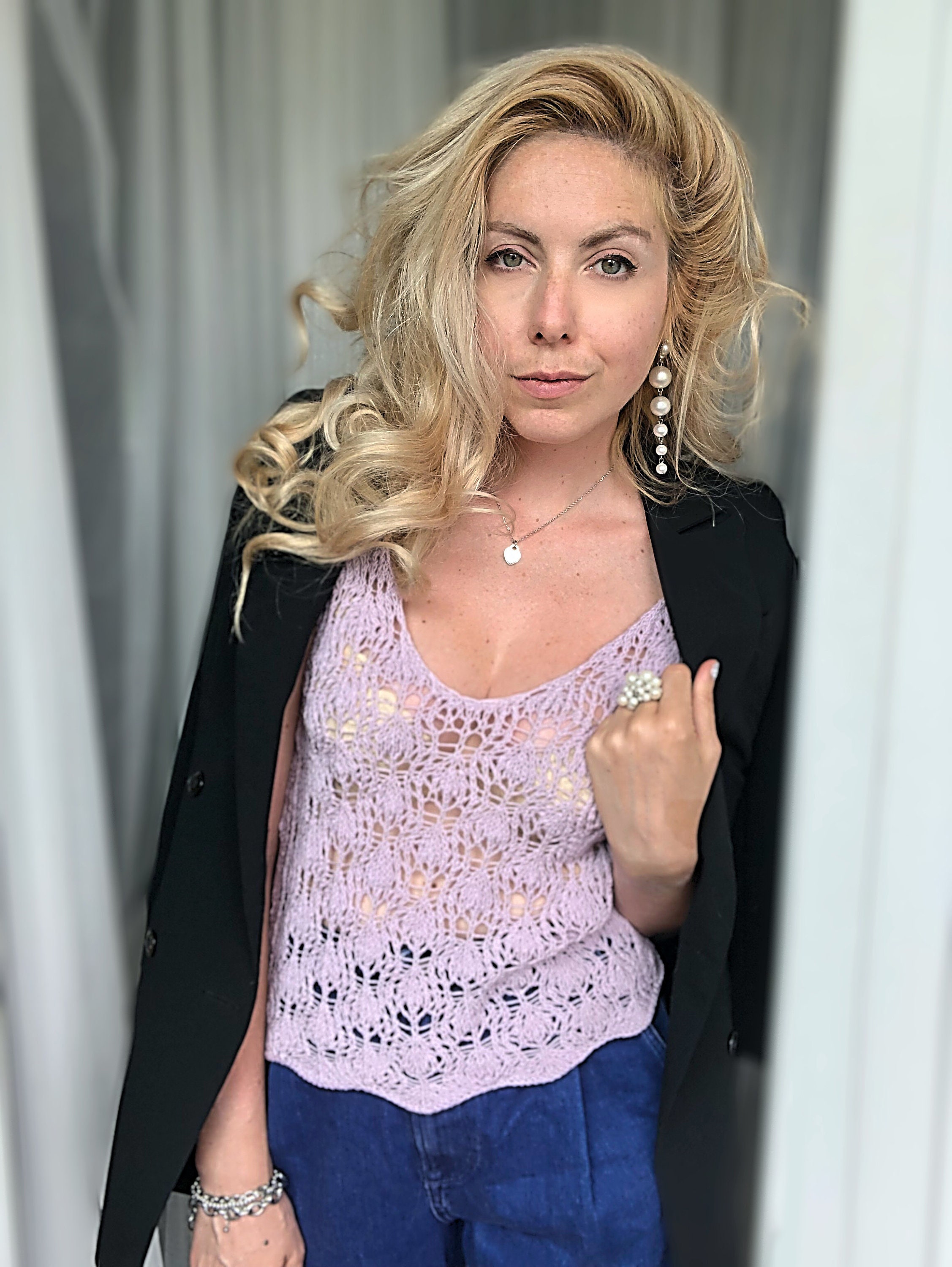 Knitting Pattern Lace Knit Top Pattern Sexy Crop Top Cotton Etsy